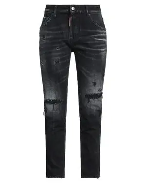 Dsquared2 Cotton And Calfskin Tapered Jeans
