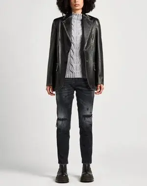 Dsquared2 Cotton And Calfskin Tapered Jeans