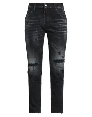 Dsquared2 Cotton And Calfskin Tapered Jeans