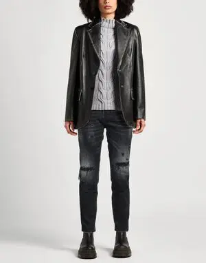 Dsquared2 Cotton And Calfskin Tapered Jeans
