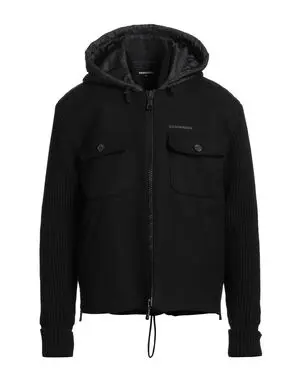 Dsquared2 Jacket In Virgin Wool Blend With Knitted Trims