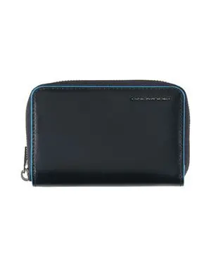 PIQUADRO Man Wallet Chocolate Brown Size - Cow Leather Blue
