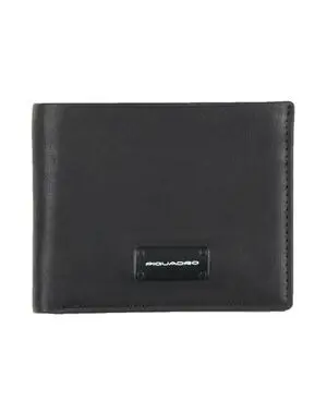 PIQUADRO Wallet Chocolate Cow Leather, Metal - Black