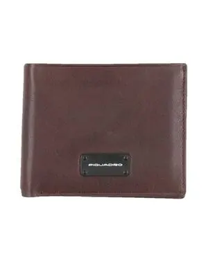 PIQUADRO Wallet Chocolate Cow Leather, Metal - Brown