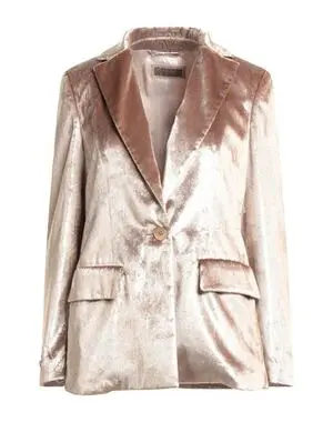 Peserico Velvet Single-breasted Blazer - Beige