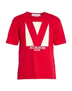 Valentino Garavani Man T-shirt Ivory Size S Cotton Red