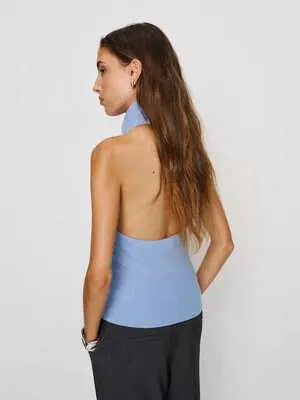 REFORMATION Leni Cashmere Halter - Blue