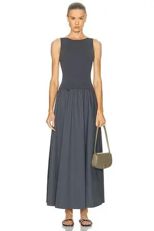 ST. AGNI Bateau Cut Out Dress - Graphite