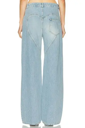 AREA Distressed Crystal Relaxed Slit Jean