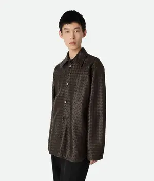 Bottega Veneta Intrecciato Leather Shirt - Fondant