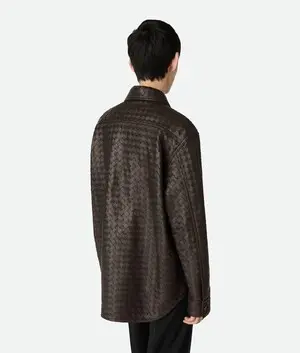 Bottega Veneta Intrecciato Leather Shirt - Fondant