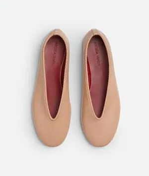 Bottega Veneta Leather Ballerina With Coaxial Detailing