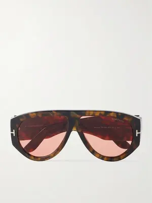 TOM FORD Bronson Aviator-style Tortoiseshell Sunglasses - Brown