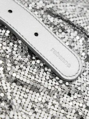 Rabanne Leather-trimmed Fringed Chainmail Belt