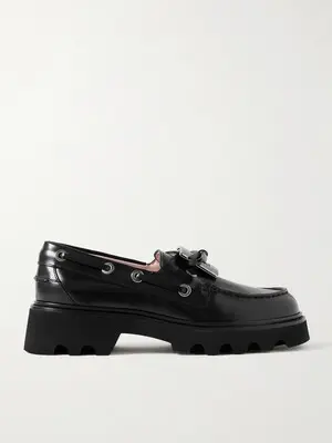 ROGER VIVIER Viv Rangers Buckled Leather Loafers - Black