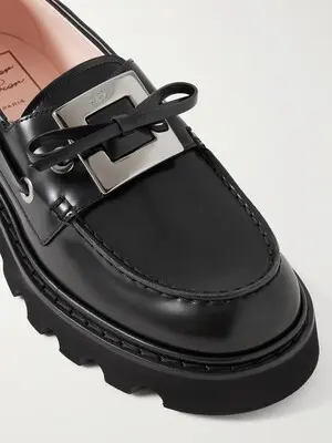 ROGER VIVIER Viv Rangers Buckled Leather Loafers