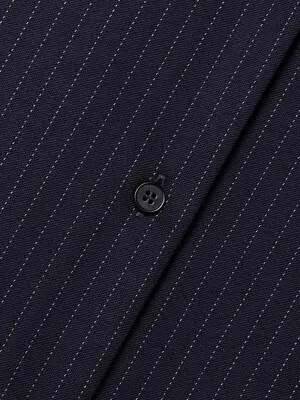 Another Tomorrow Pinstriped Wool-blend Shirt - Blue