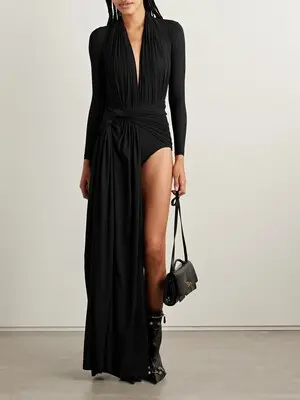 Balenciaga Draped Ruched Stretch-jersey Maxi Dress