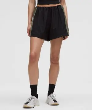 Lululemon Nylon High-rise Short 5 - Black/army Green