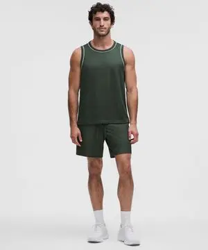 Lululemon Double-layered Mesh Linerless 7' Shorts - Rainforest Green/vapor