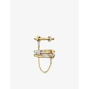 PHORIA Hookup Ii White Topaz Chain Ring - Gold/silver