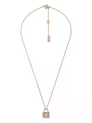 Michael Kors Padlock Crystal Necklace - Gold