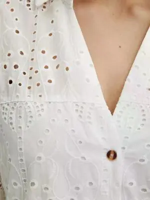 NEVER FULLY DRESSED Eyelet-embroidered Shirt Dress