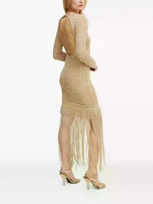 SIMONA CORSELLINI Fringe Mini Dress