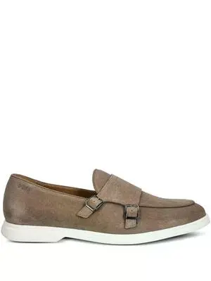 BOSS Double-buckle Suede Loafers