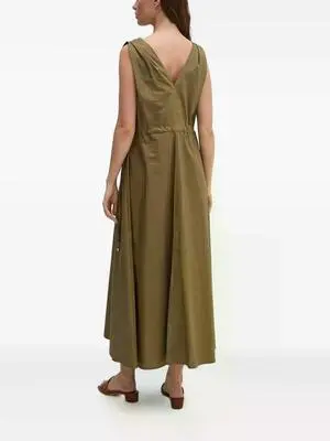 SANDRO FERRONE V-neck Drawstring Maxi Dress