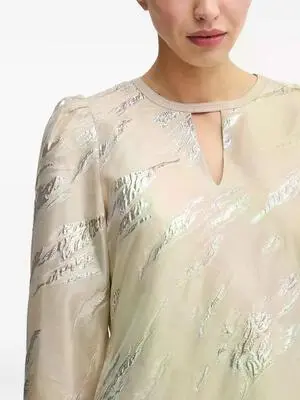 BRUUNS BAZAAR Metallic-details Puff-sleeve Mini Dress