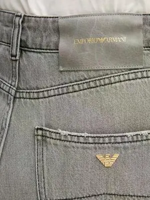 Emporio Armani Eagle-plaque Cotton Jeans