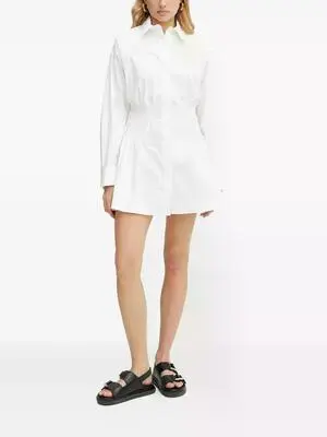 IVY OAK Shirred-waist Shirt Dress - White