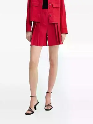 Theory Pleated Front Shorts - Red