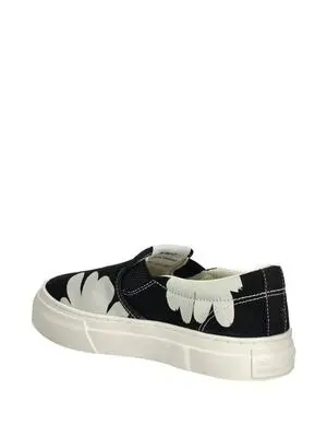 S.W.C STEPNEY WORKERS CLUB Flower-print Slip-on Sneakers - Black