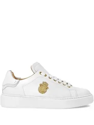 BILLIONAIRE Embossed-logo Leather Sneakers