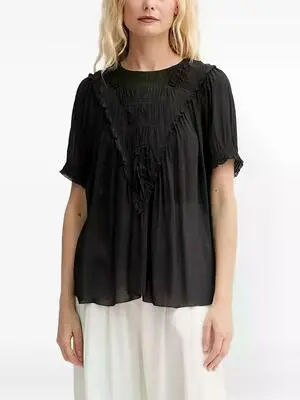 Munthe Perilla Ruffled Top - Black