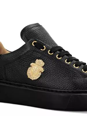 BILLIONAIRE Leather Sneakers With Logo Plaque