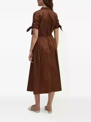 SANDRO FERRONE Tie-cuff Belted Midi Dress