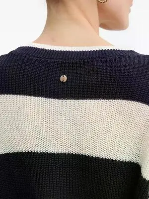 PEDRO DEL HIERRO Striped Quarter-sleeve Sweater - Blue