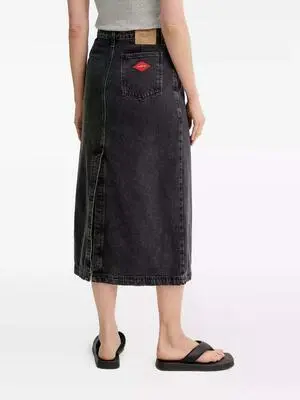 American Vintage Logo-patch Denim Midi Skirt
