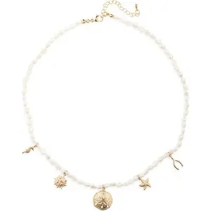 CHILD OF WILD Sunspell Freshwater Pearl Charm Necklace - Gold