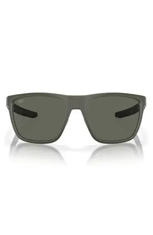 COSTA DEL MAR 59mm Polarized Square Sunglasses - Matte Olive/gray