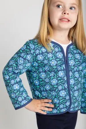 FLORENCE EISEMAN Floral Print Quilted Jacket