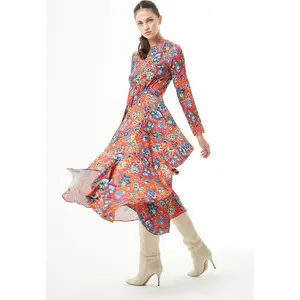 MIZALLE Buckled Midi Dress - Patterned
