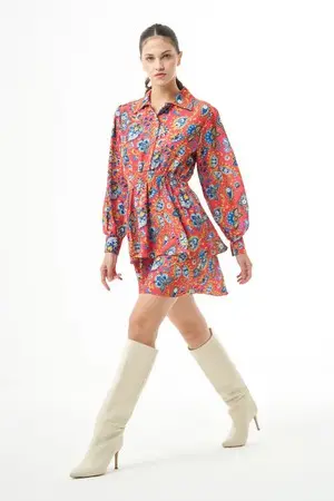 MIZALLE Printed Layered Mini Dress
