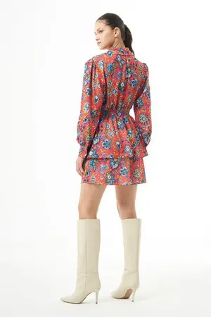MIZALLE Printed Layered Mini Dress