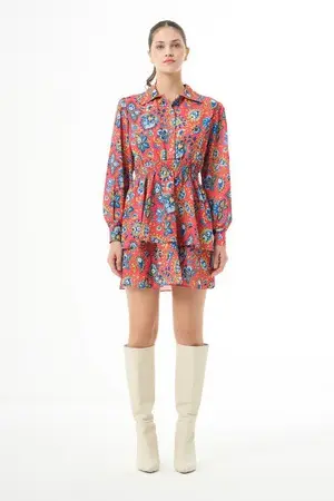 MIZALLE Printed Layered Mini Dress - Patterned