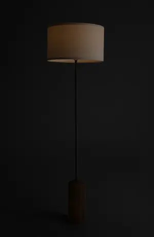 BRIGHTECH Oren 60" Modern Led Floor Lamp With Stable Wood Base