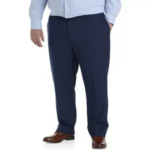 OAK HILL BY DXL Big & Tall Windowpane Suit Pants - Navy